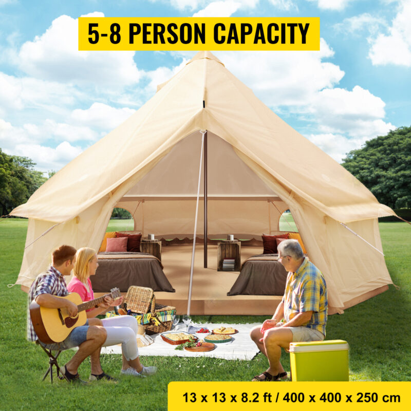 Premium Canvas Bell Tent with Stove Hole l 3m l 4m l 5m l 6m l 7m